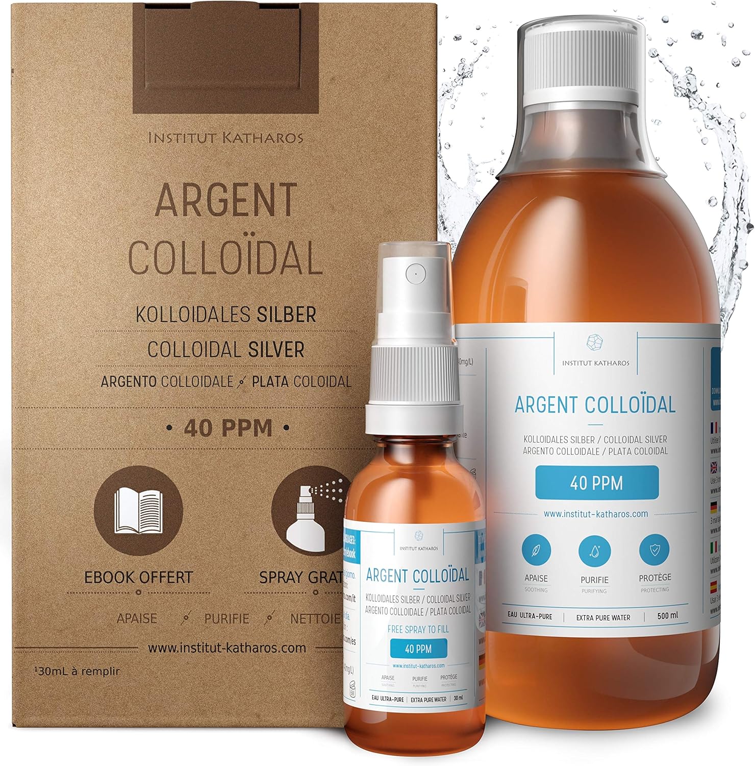 Premium Colloidal Silver 40ppm 500mL (17 fl oz) Optimal Concentration ...