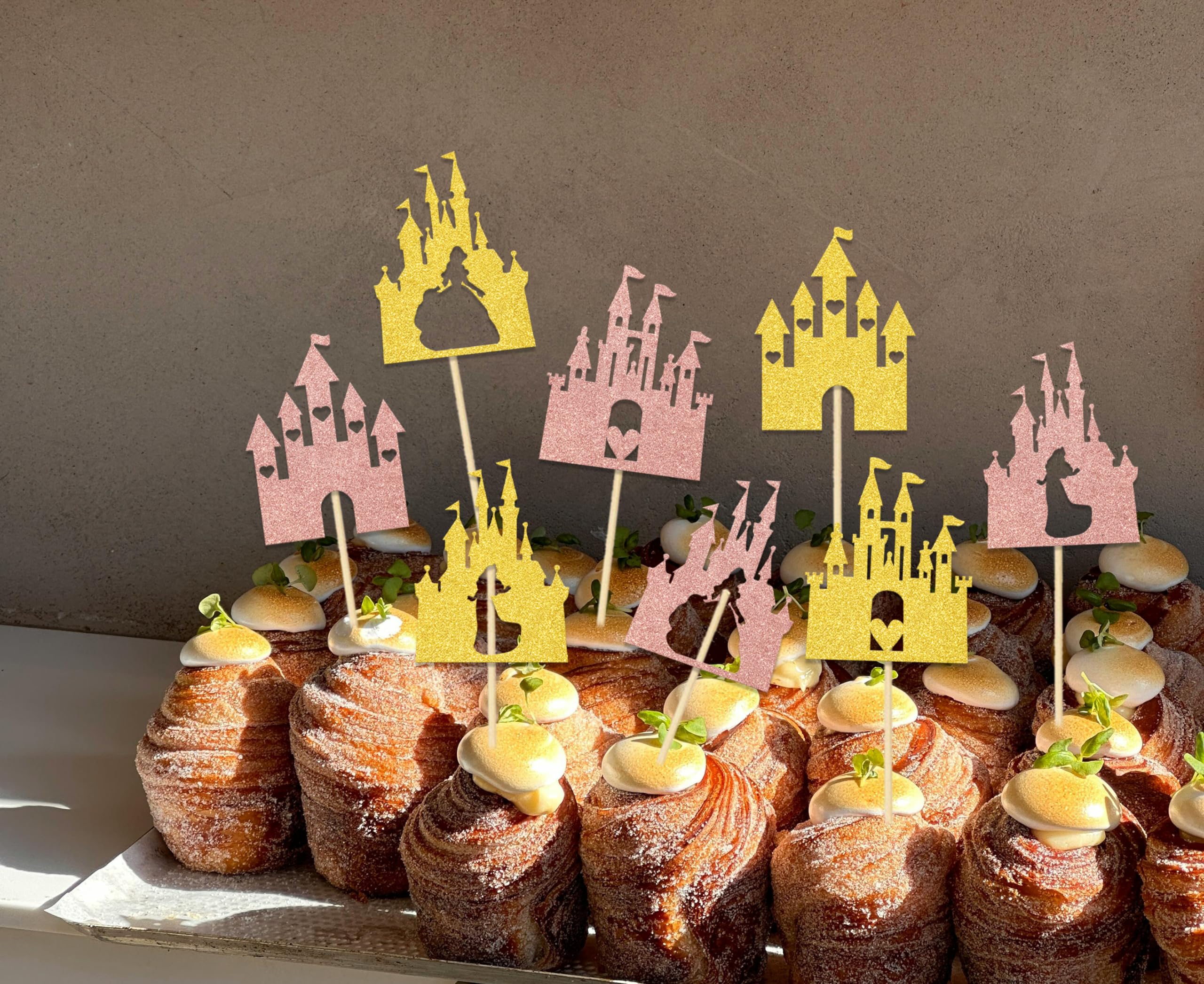 Snapklik.com : 24Pcs Castle Happy Birthday Cupcake Topper Castle ...