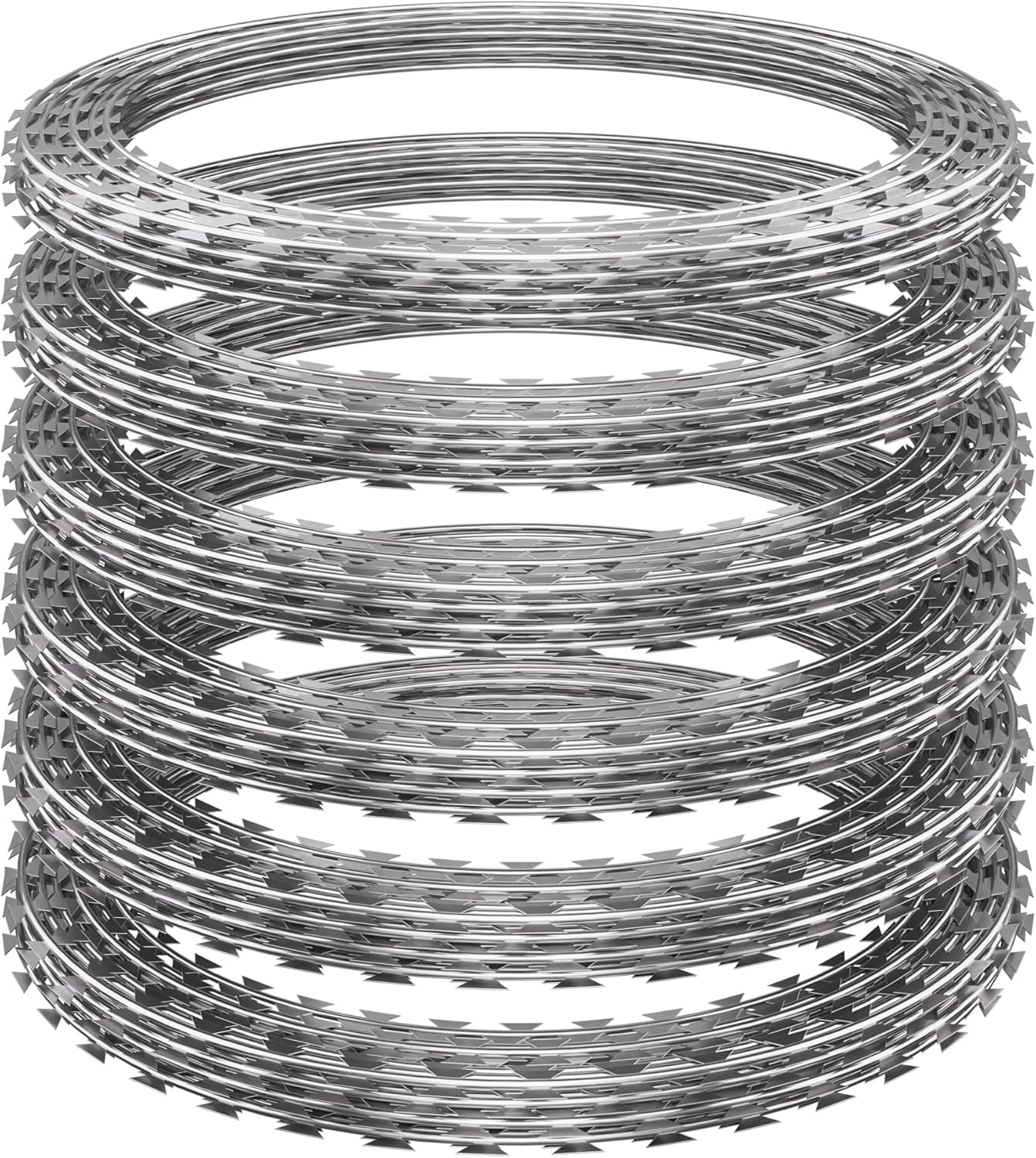 Amazon.com : 296ft Razor Wire 6 Rolls, Silver Razor Fencing, Galvanized ...