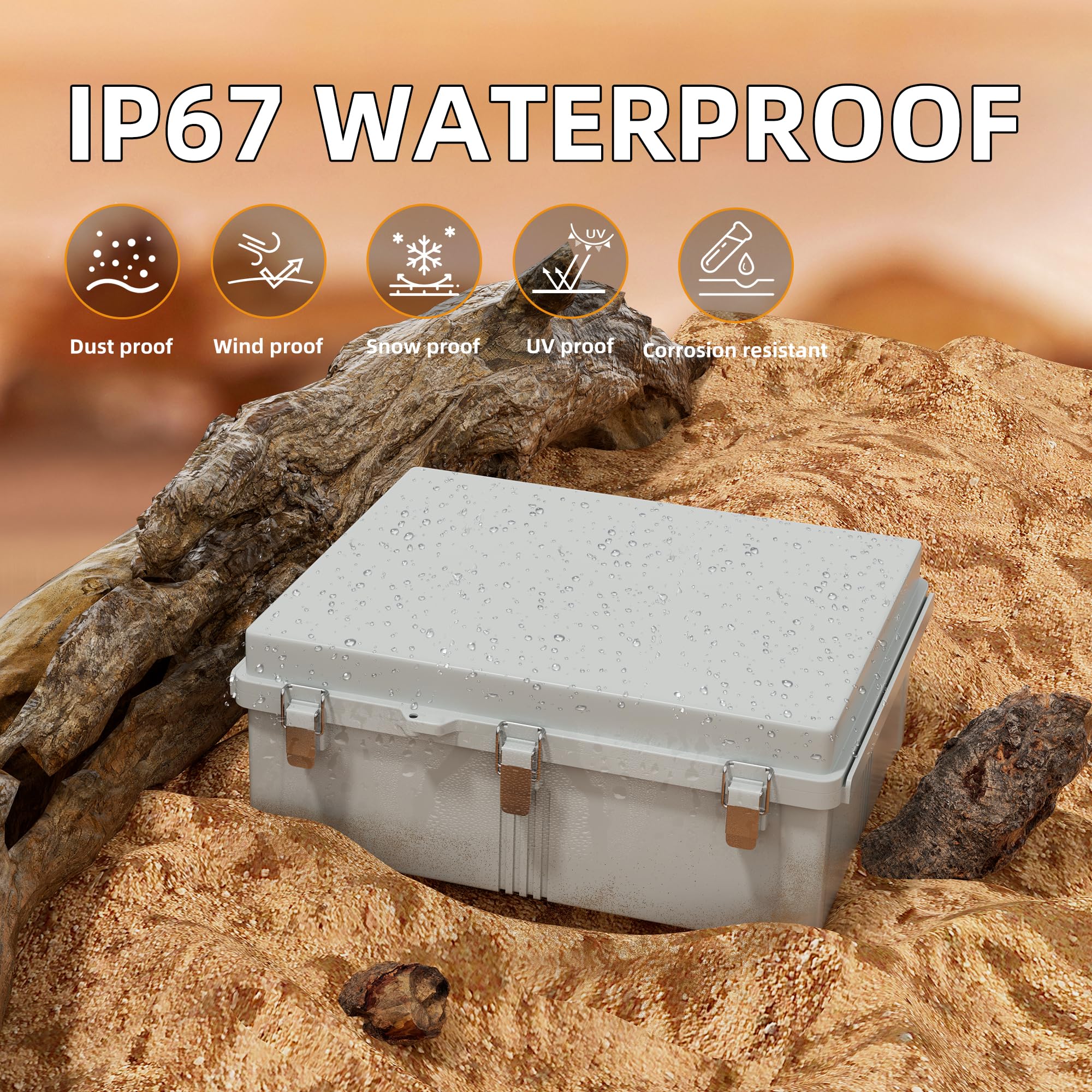 Snapklik.com : Weatherproof Electrical Box Outdoor Cable Box Enclosure ...