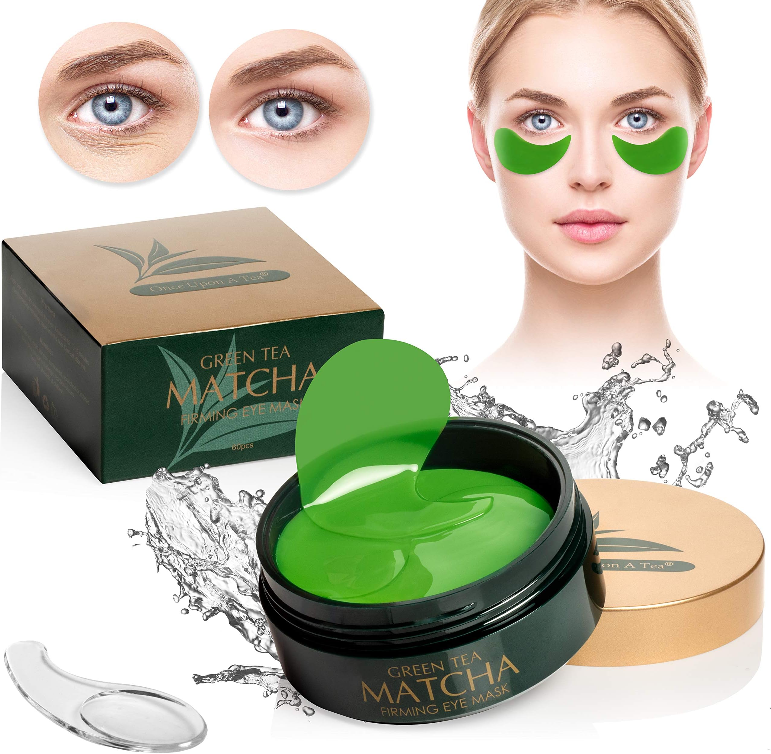 Amazon.com: Green Tea Matcha Firming Eye Mask, 30 Pairs Collagen ...