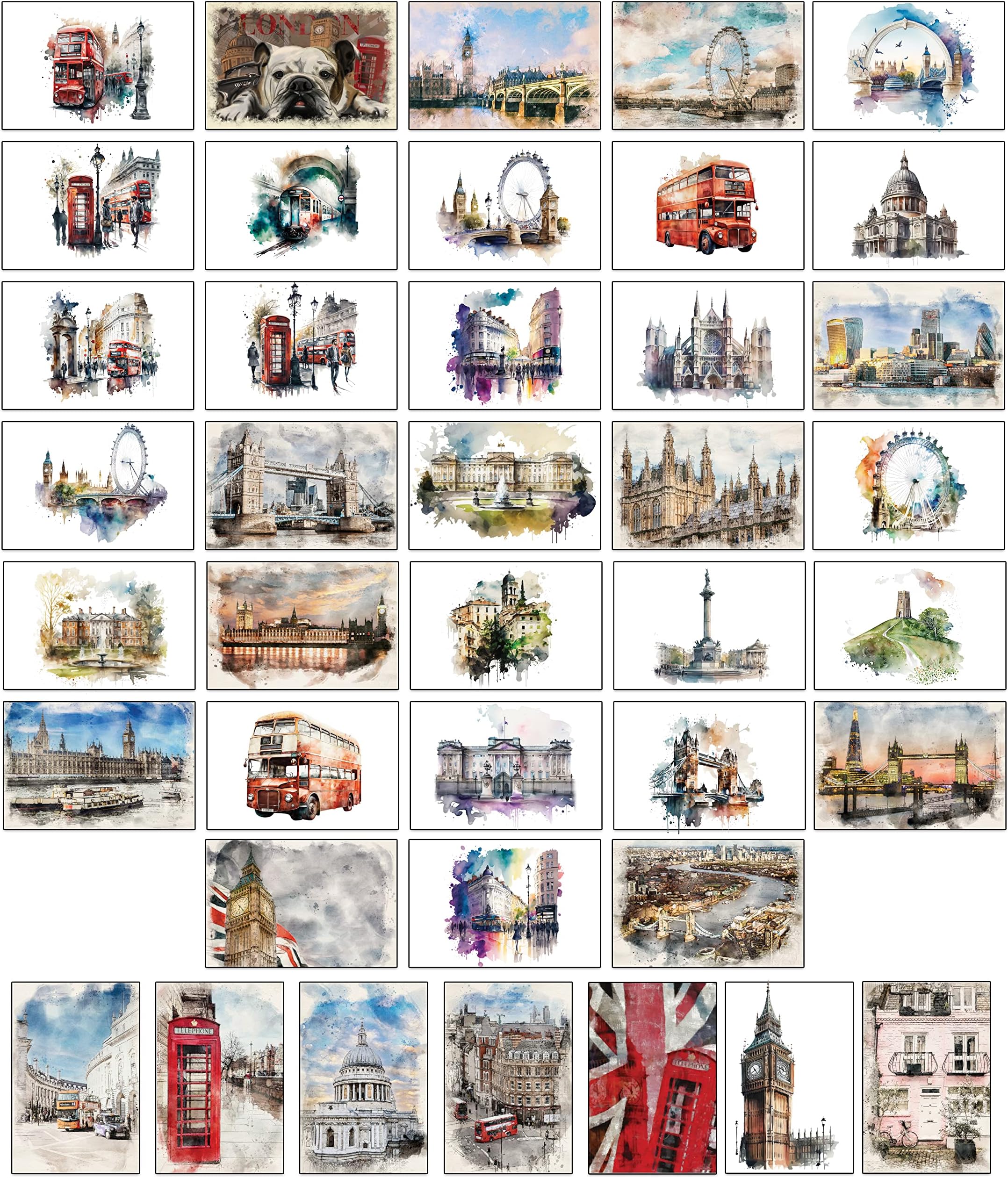 the lazy panda card company 20 London Postcards - Set of 20 Different ...