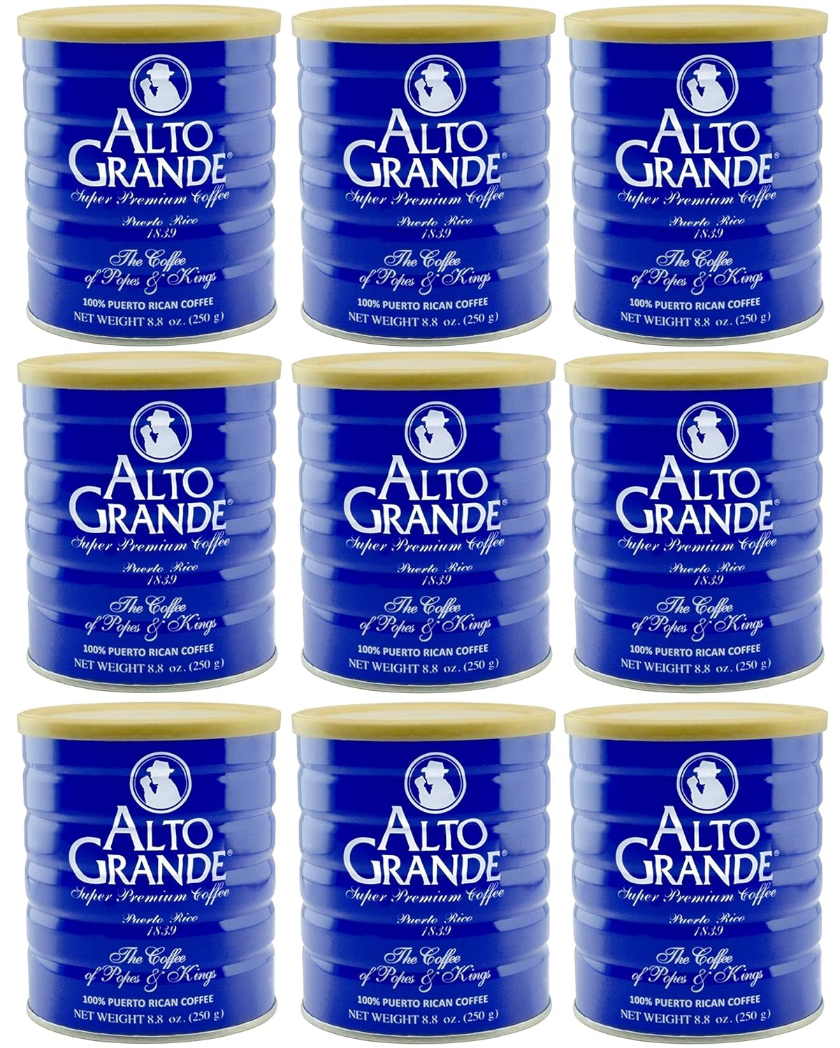 Amazon.com : Alto Grande Super Premium Coffee Ground 8.8oz (9-Cans ...