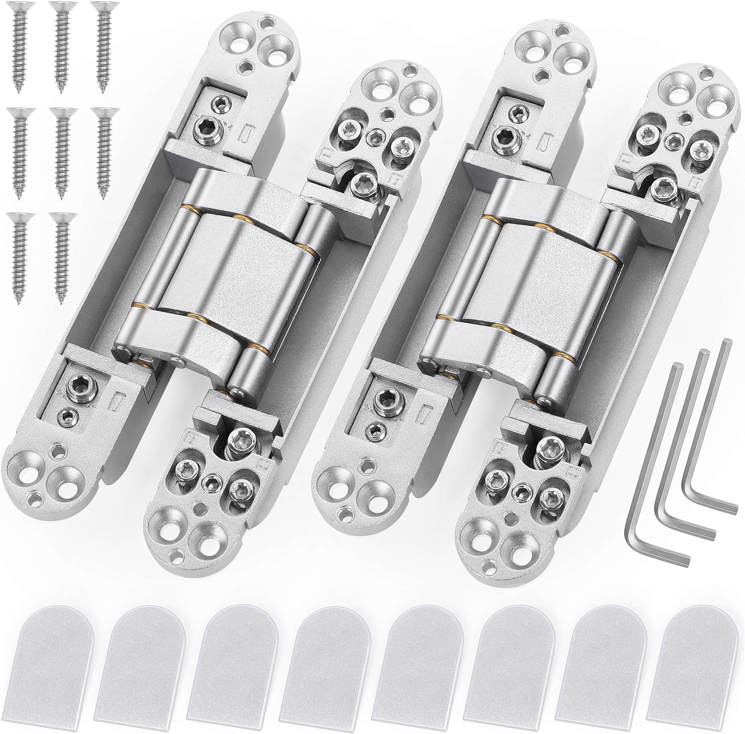 Hidden Door Invisible Concealed Hinge – 6 Inch 3 Way Adjustable 180 ...