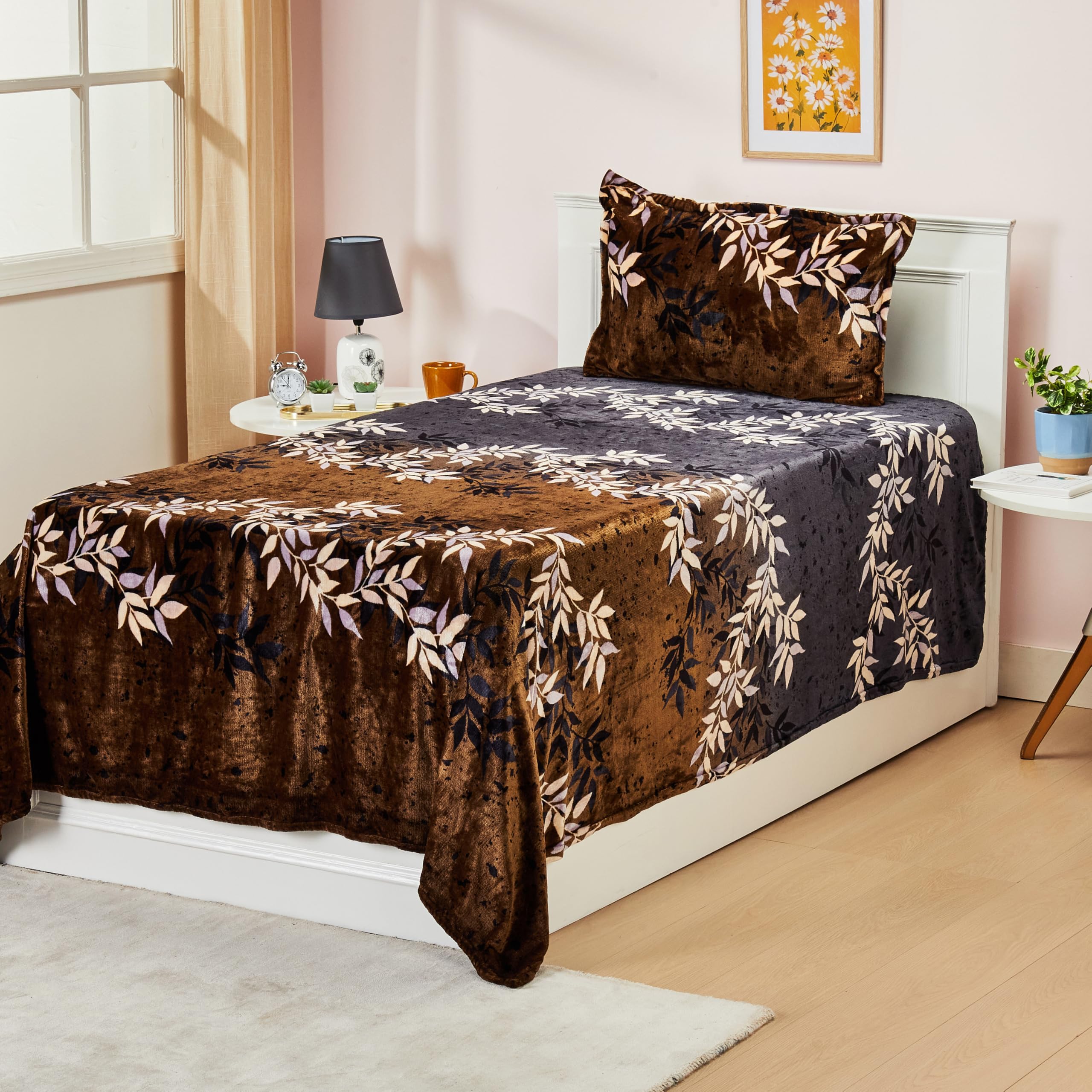 Buy amazon basics Single Bed Warmer Sheet Set with Two Matching Pillow ...