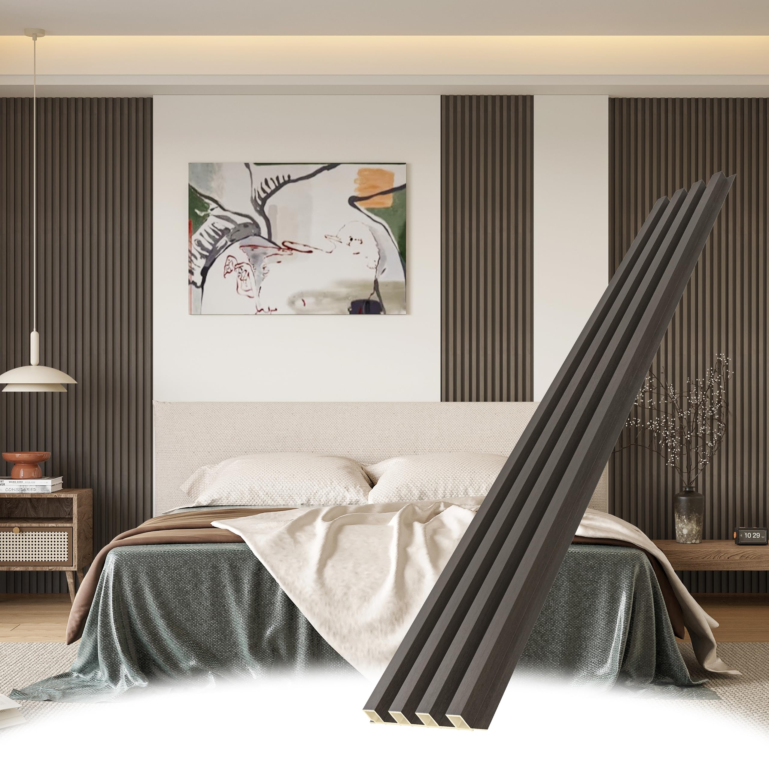 WPC Slat Wall Panels, 8 Pack Accent Slat Wood Slats for Wall and ...