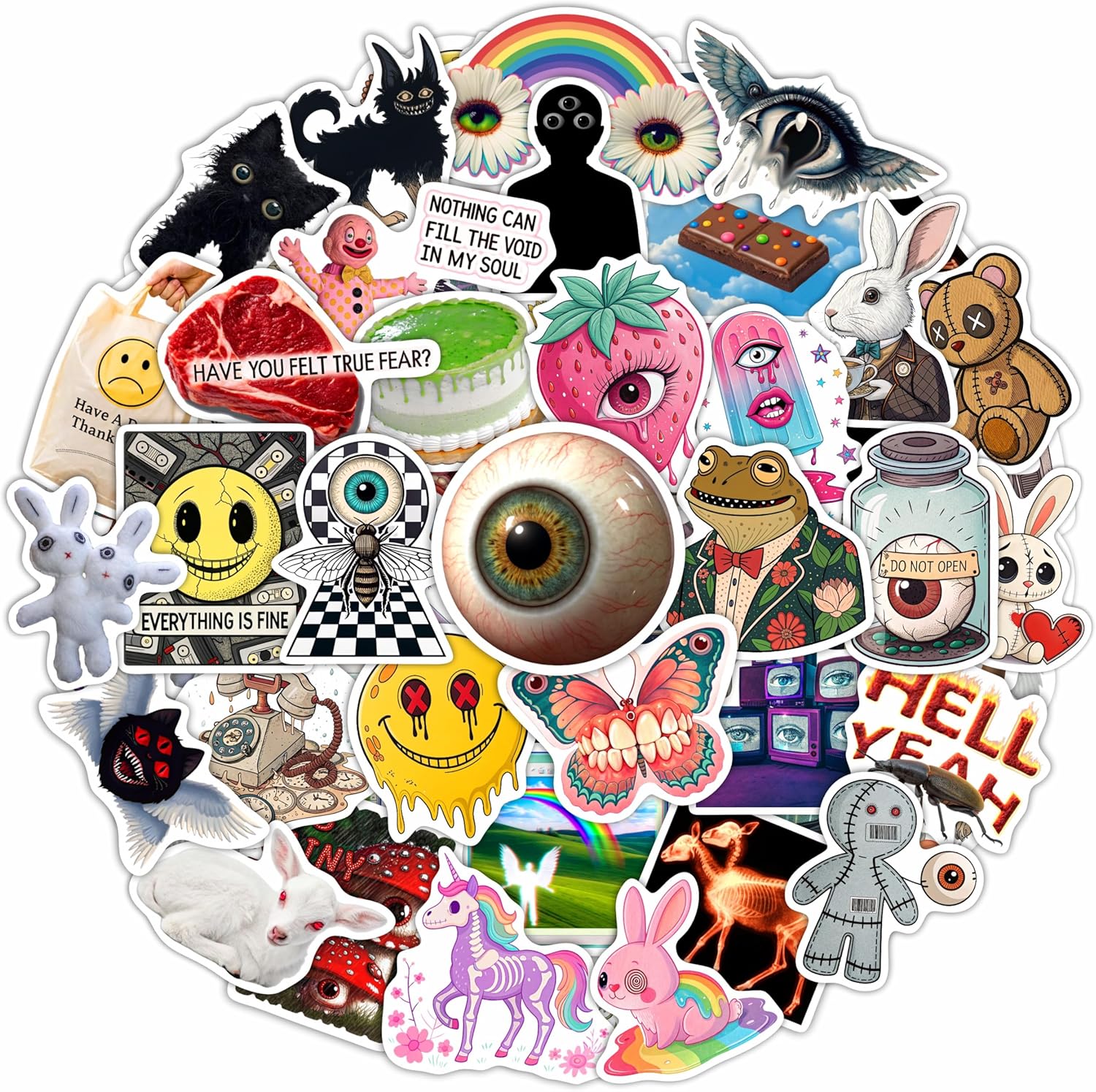 Amazon.com: 100Pcs Weirdcore Stickers, Weird Stickers for Adults ...