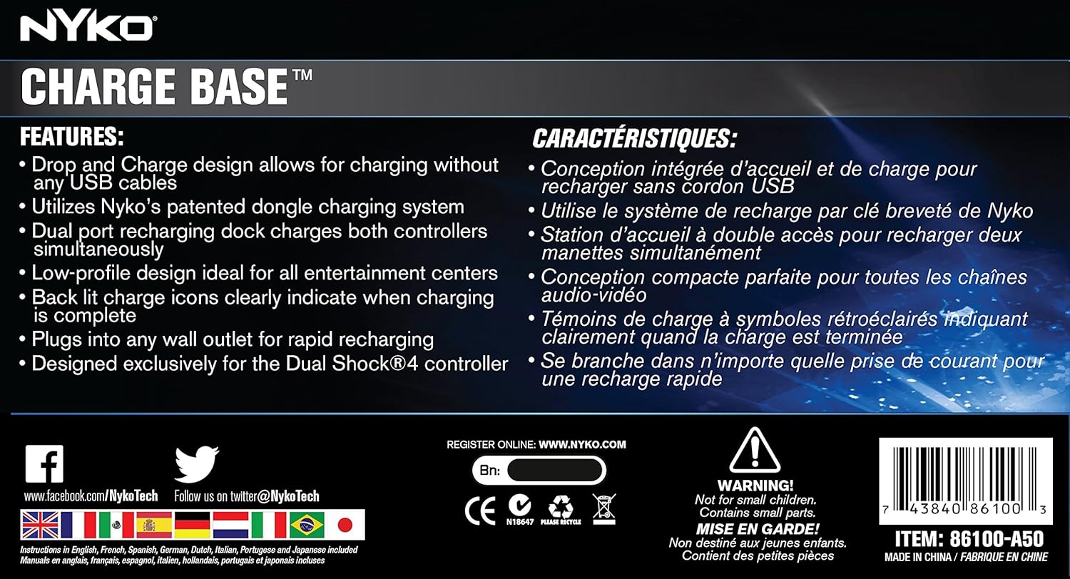 Nyko Charge Base - PlayStation 4 with a Modern and Simple Drop and ...