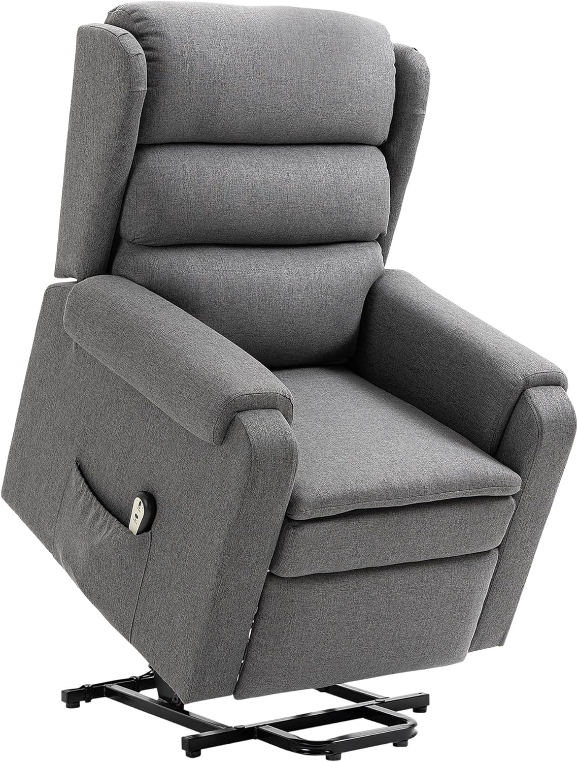 HOMCOM Power Lift Recliner Chair for Elderly, Fabric Electric Stand-Up ...