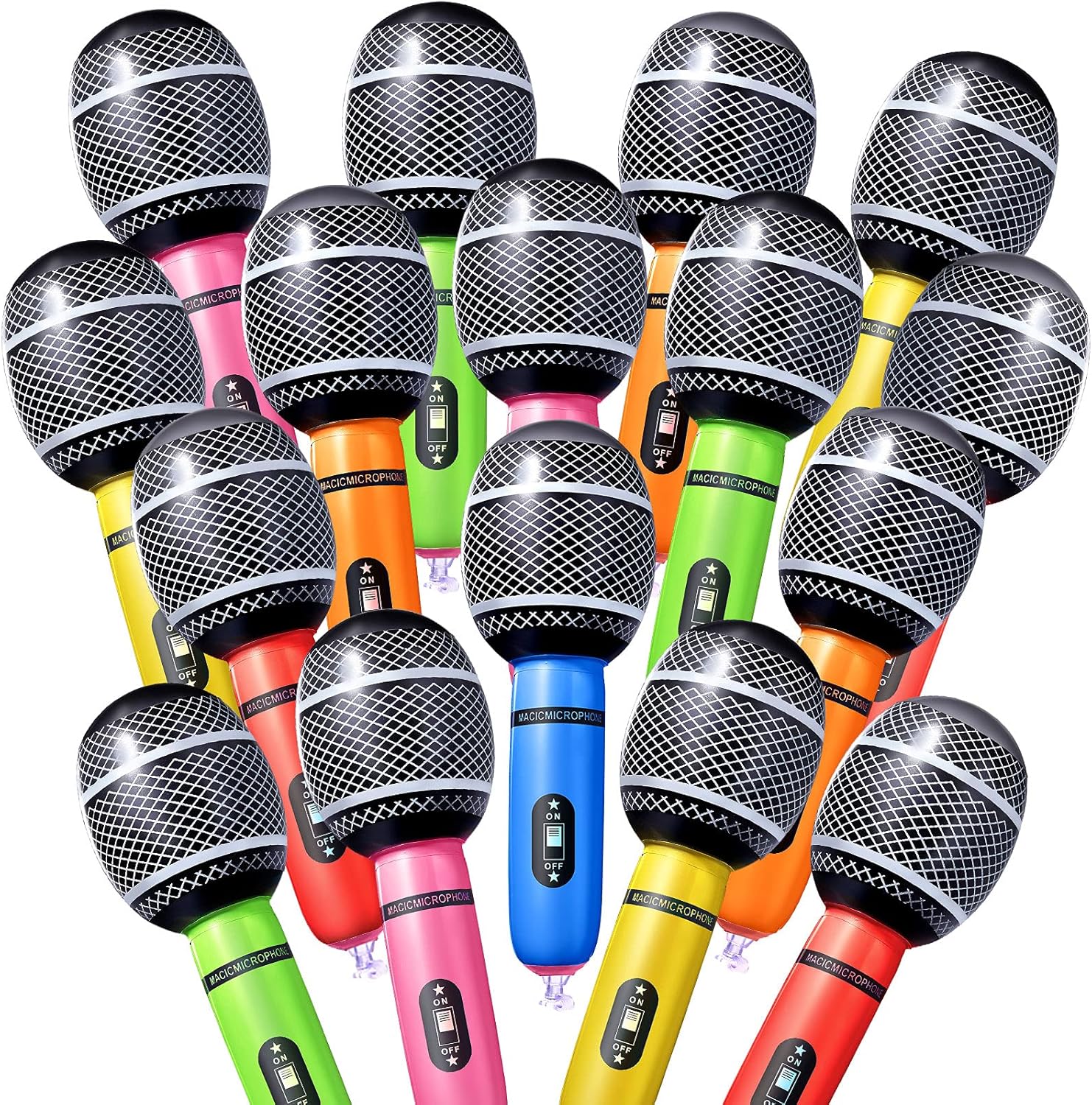 Amazon.com: Inflatable Microphones Blow up Microphone Assorted Colors ...