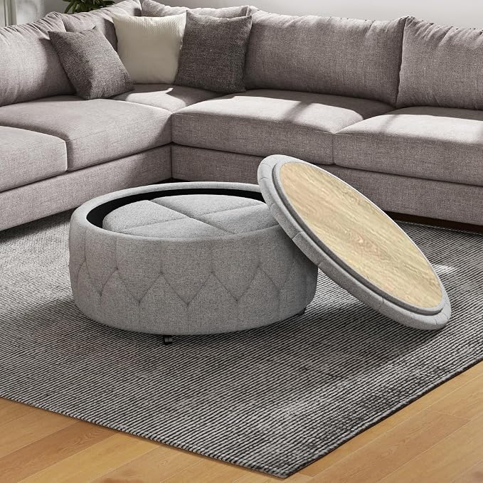 Amazon.com: INZOY 36" Wide Storage Ottoman Large with 4 Wheels,Tufted ...