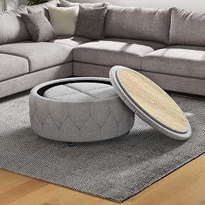 Amazon.com: INZOY 36" Wide Storage Ottoman Large with 4 Wheels,Tufted ...