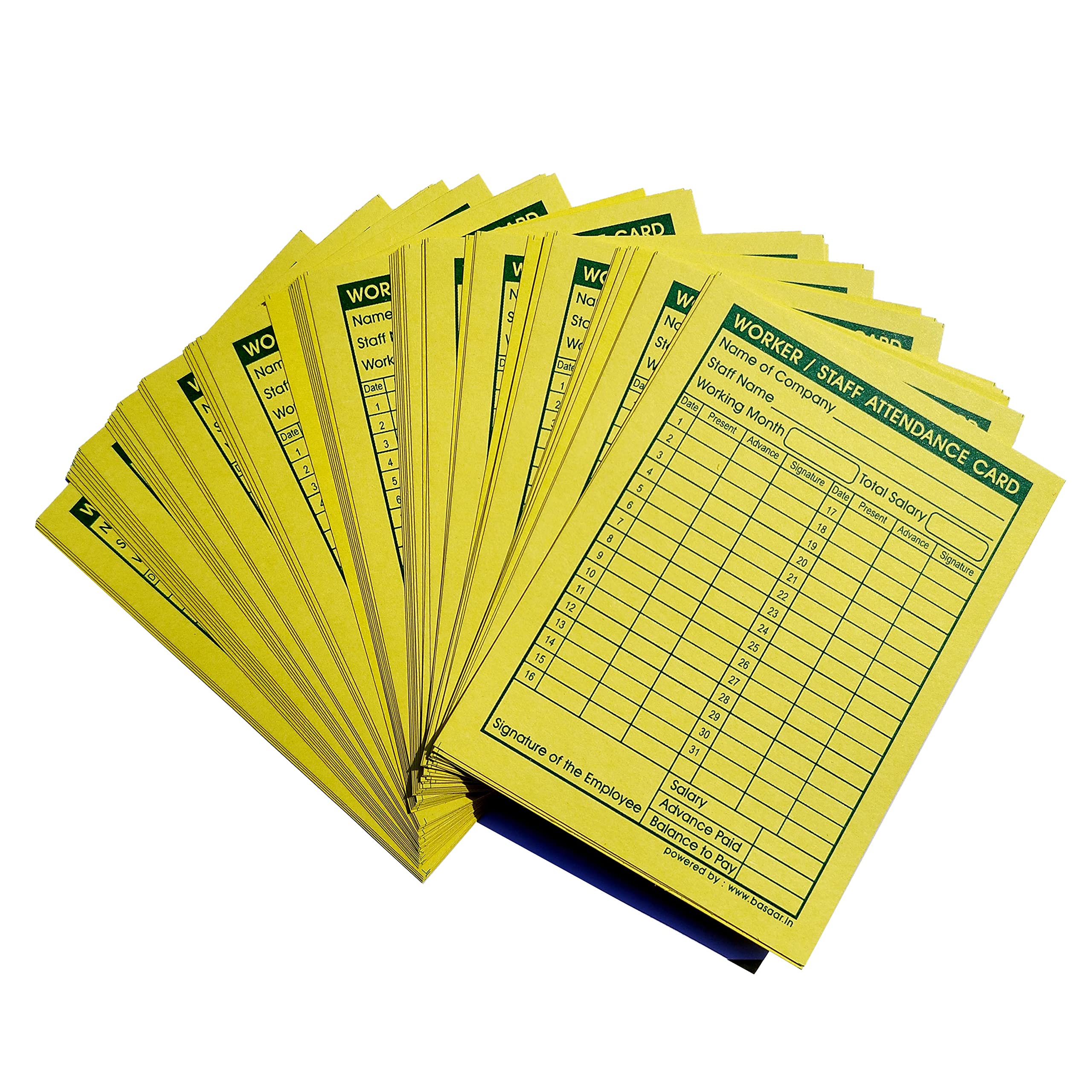 Buy LTM Medium Size Attendance Card for Daily Payroll Wages Card for ...