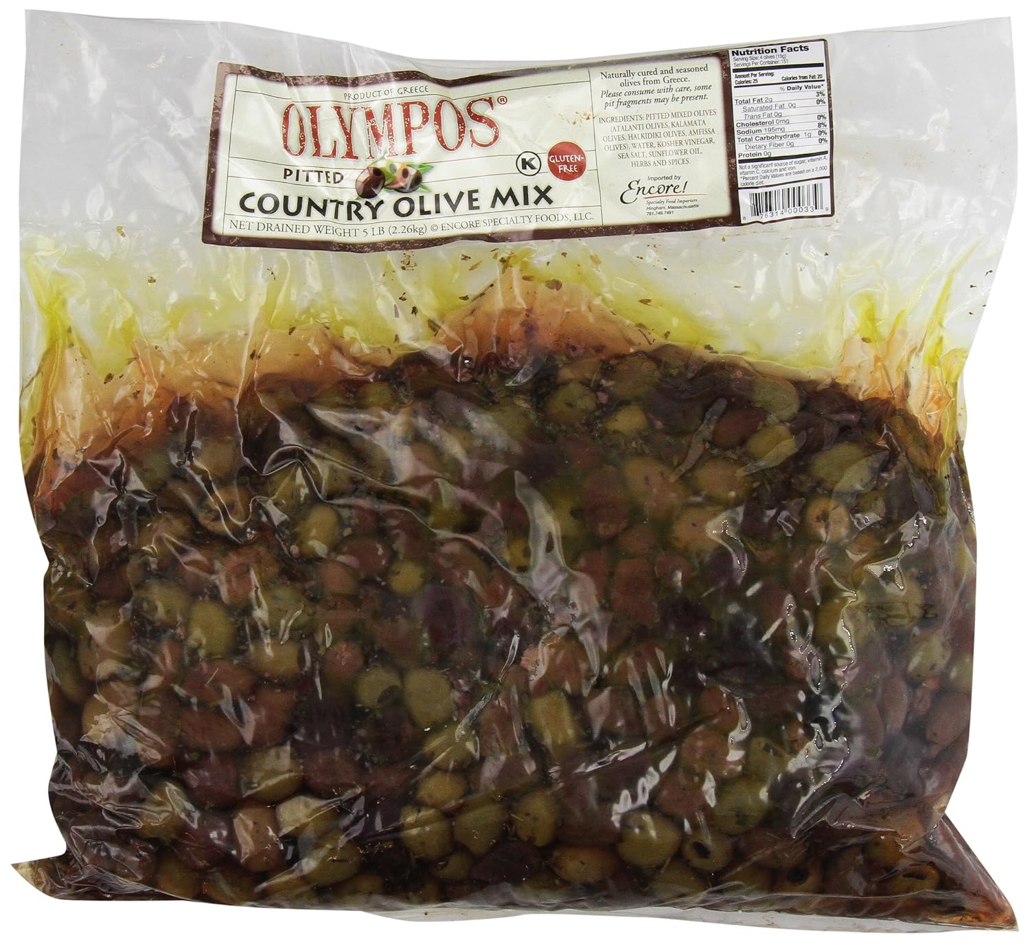 Amazon.com : Olympos Pitted Country Olive Mix, 5-Pounds : Black Olives ...