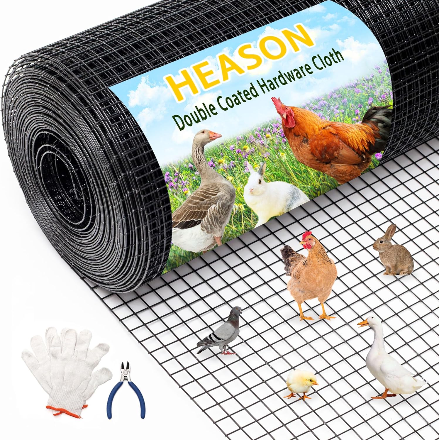 48'' x 50' 1/2inch Hardware Cloth 19 Gauge Black PVC Coated Wire ...