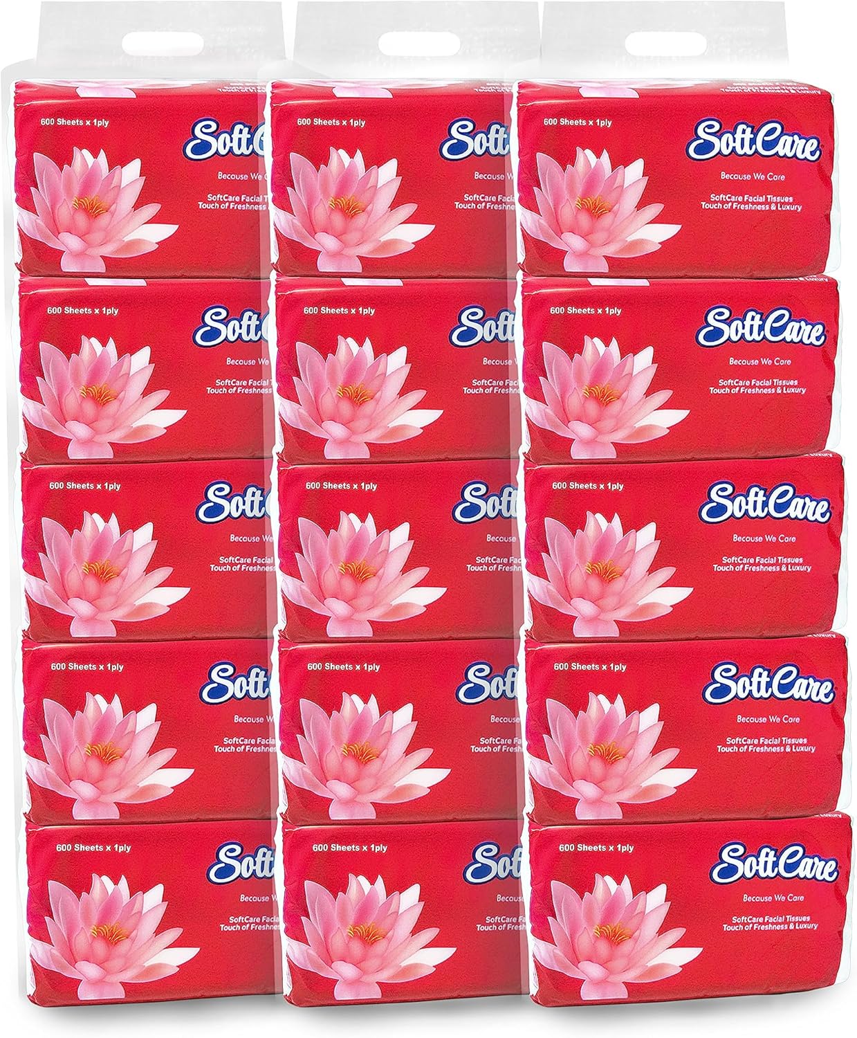 Soft Care Facial Tissue, 600 Sheets X 1 Ply, Classic Sterilized Tissues ...