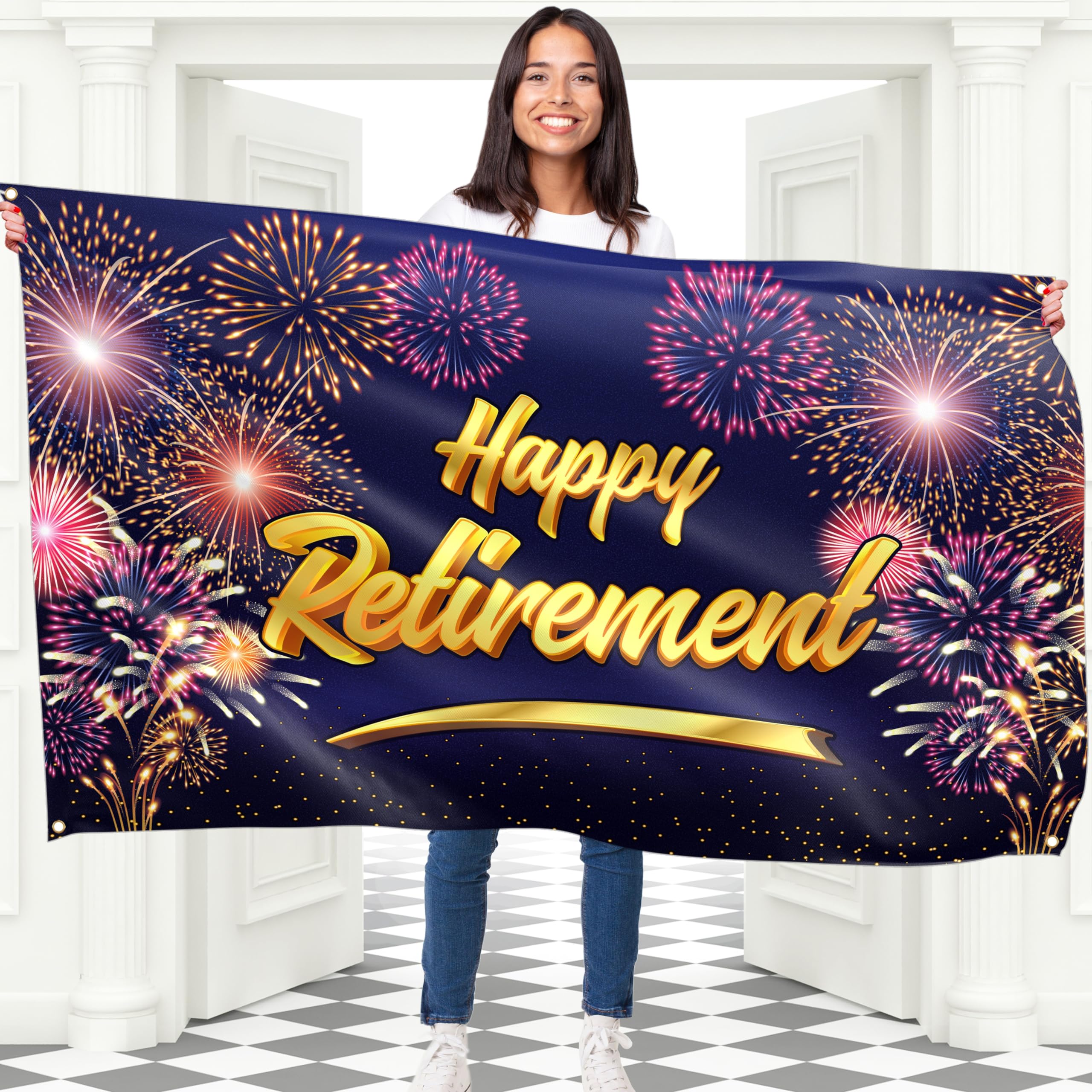 Amazon.com: Happy Retirement Banner - Happy Retirement Decorations ...