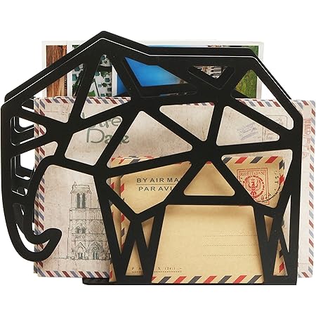 Amazon.com : MyGift Desktop Black Metal Envelope Mail Holder, Office ...