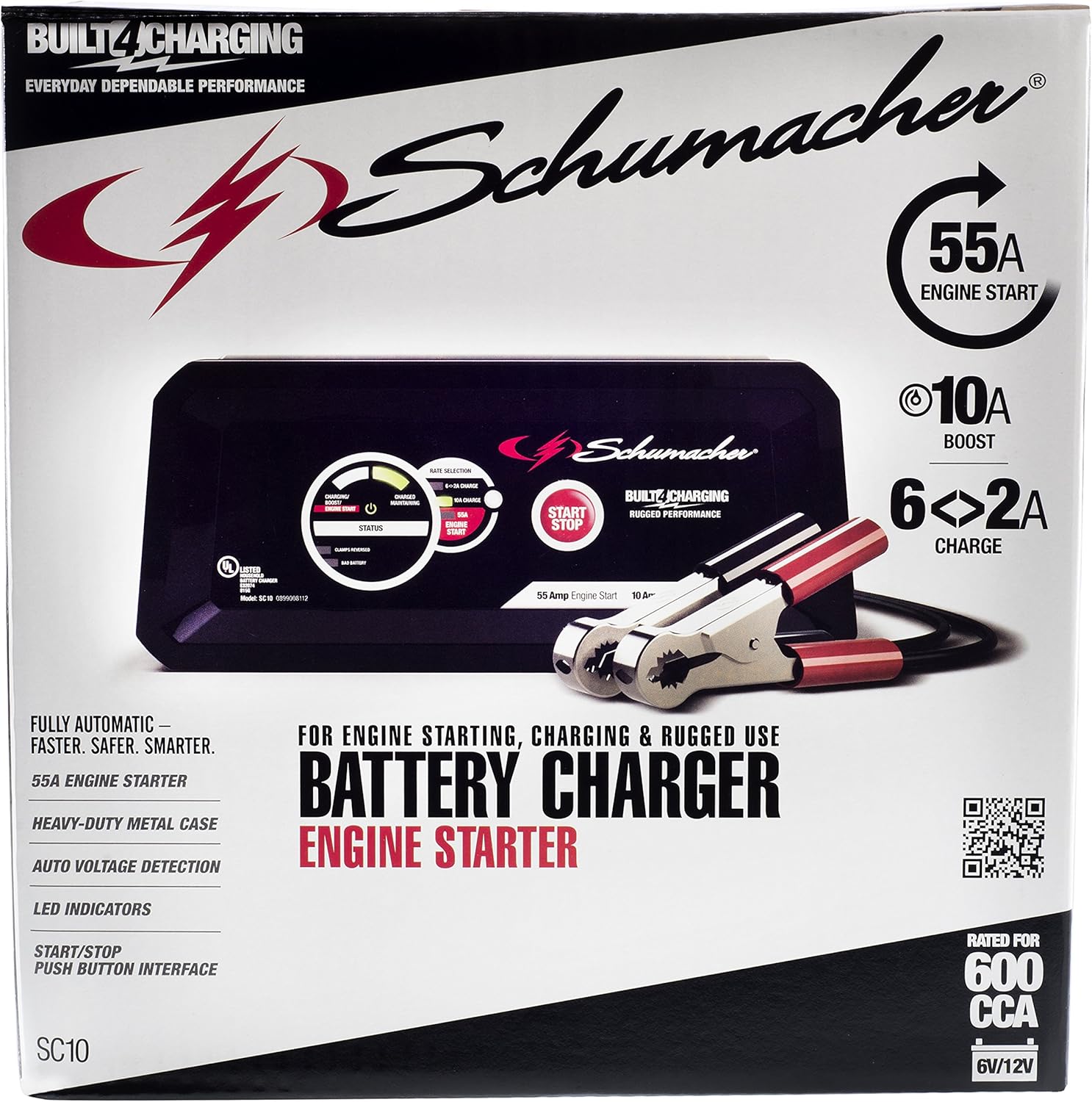 Schumacher SC10 Electric 55-Amp Engine Start Metal Case Battery Charger ...