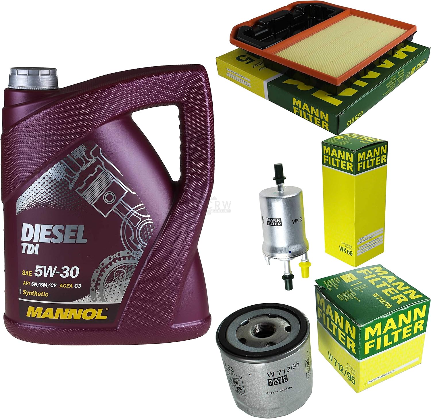Mannol engine oil diesel TDI 5W-30 API SN/CF MANN-FILTER air filter oil ...