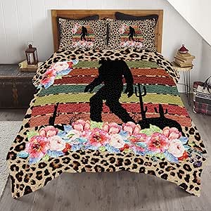 Amazon.com: SATIGI Sasquatch Quilt Decor - Bigfoot and Jaguar Cheetah ...