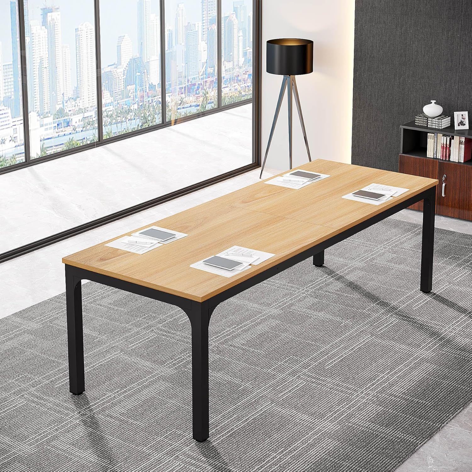 Tribesigns 6.5FT Conference Table, 78.7 Inche Rectangle Meeting Seminar ...