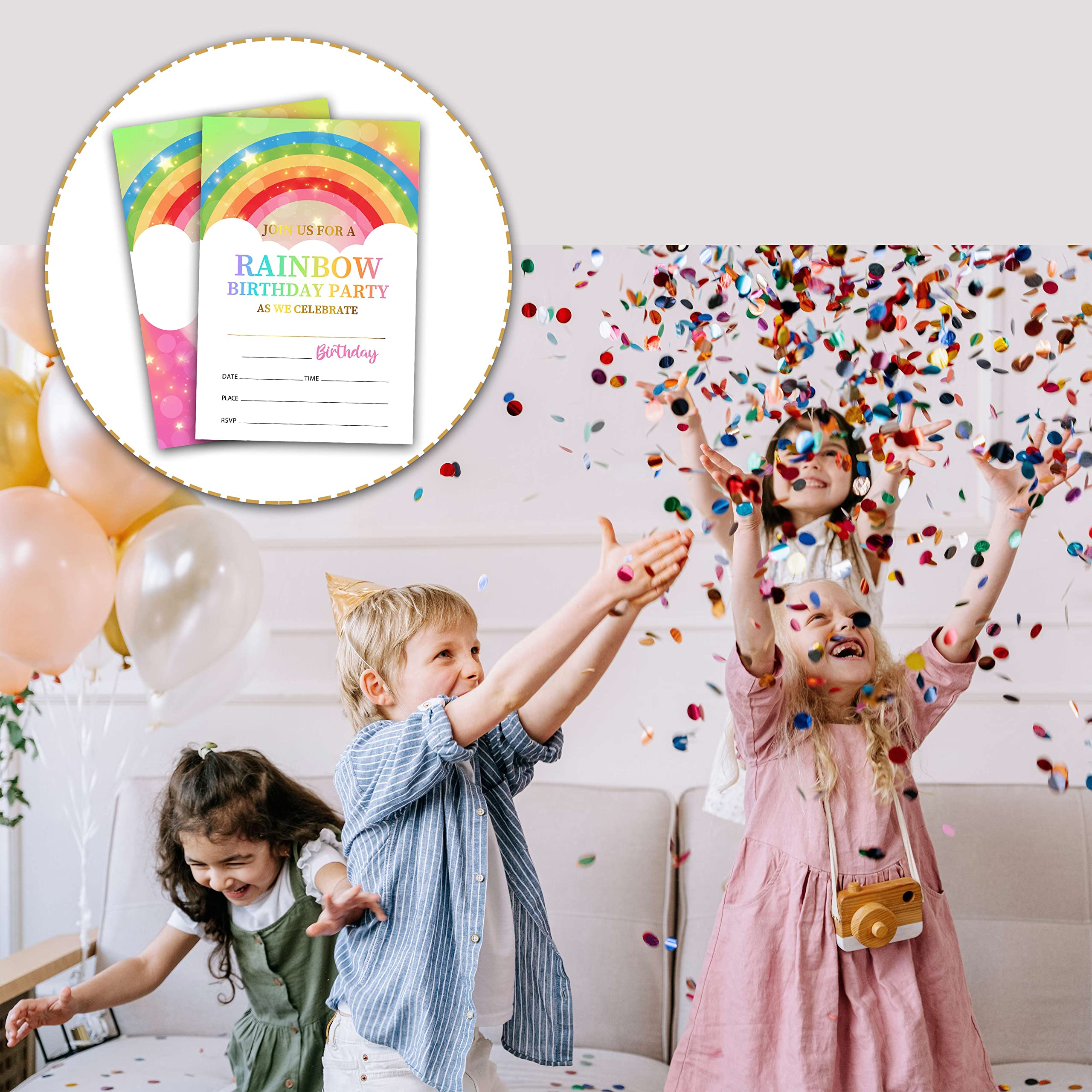 Over The Rainbow Birthday Party Invitations Editable Rainbow Birthday