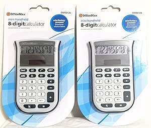 Amazon.com : OfficeMax Mini-Handheld 8-digit calculator Set of 2 ...