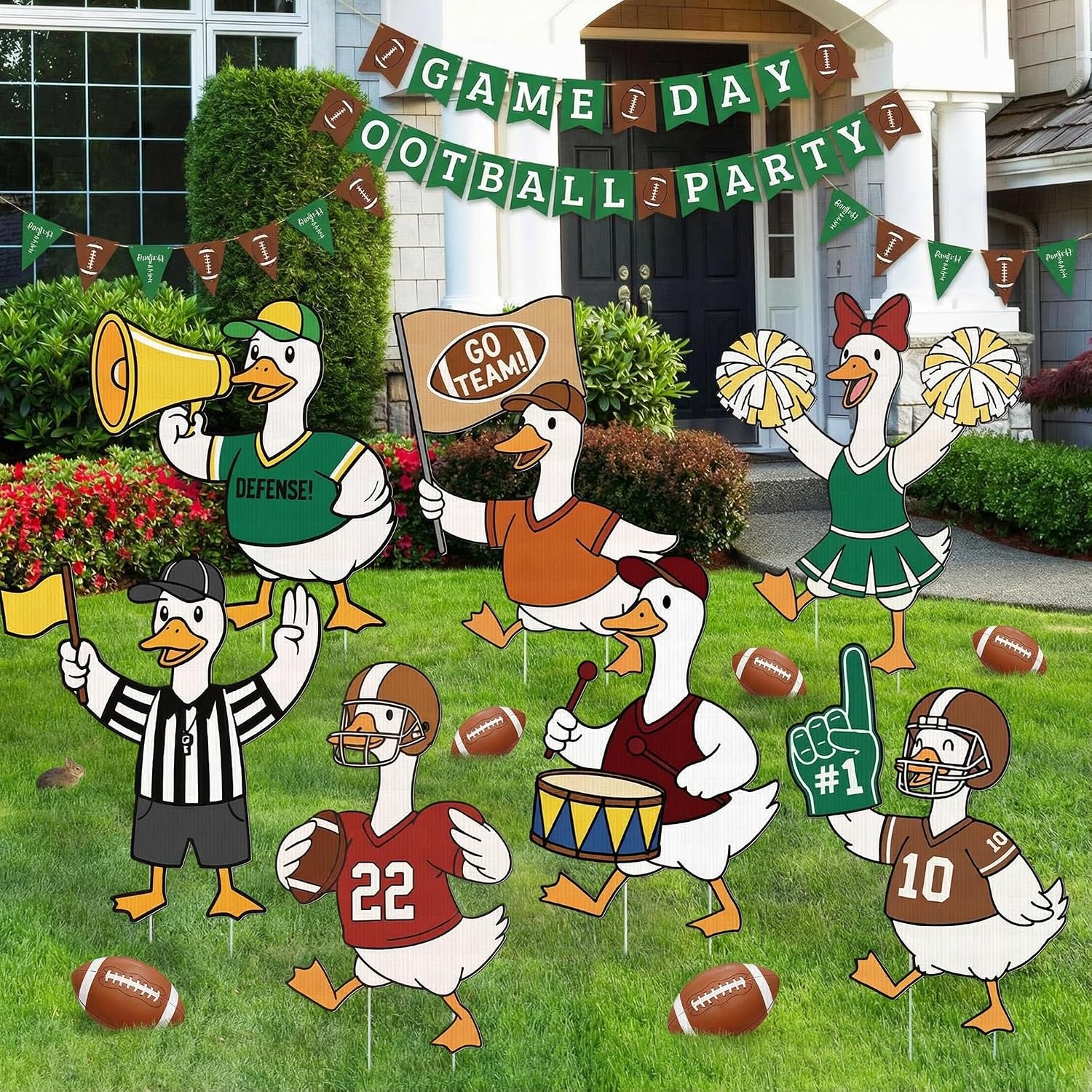 Amazon.com : Kathfly 7 Pack Football Goose Yard Signs 15.7 Inch ...