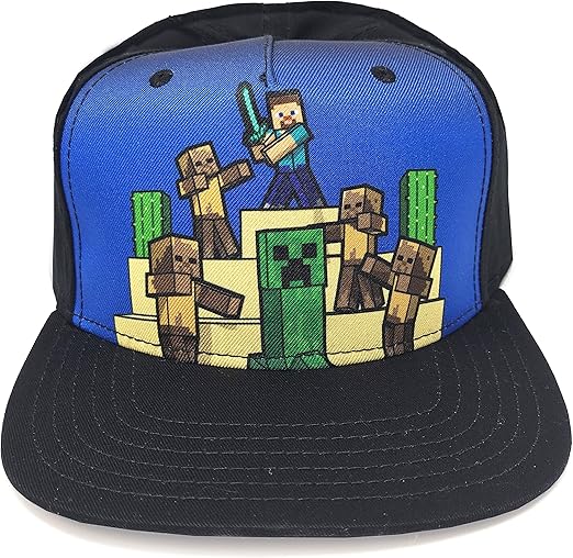 Amazon.com: Minecraft Gamer Hat for Boys – Survival Mode Snapback Cap ...
