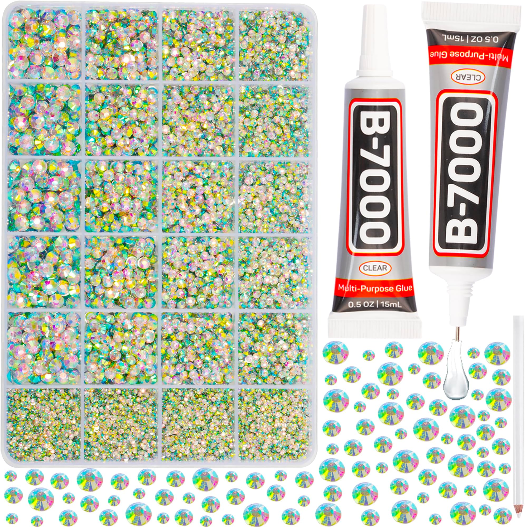 Amazon.com: 25000Pcs Resin Jelly Rhinestones with Tweezers for Crafting ...