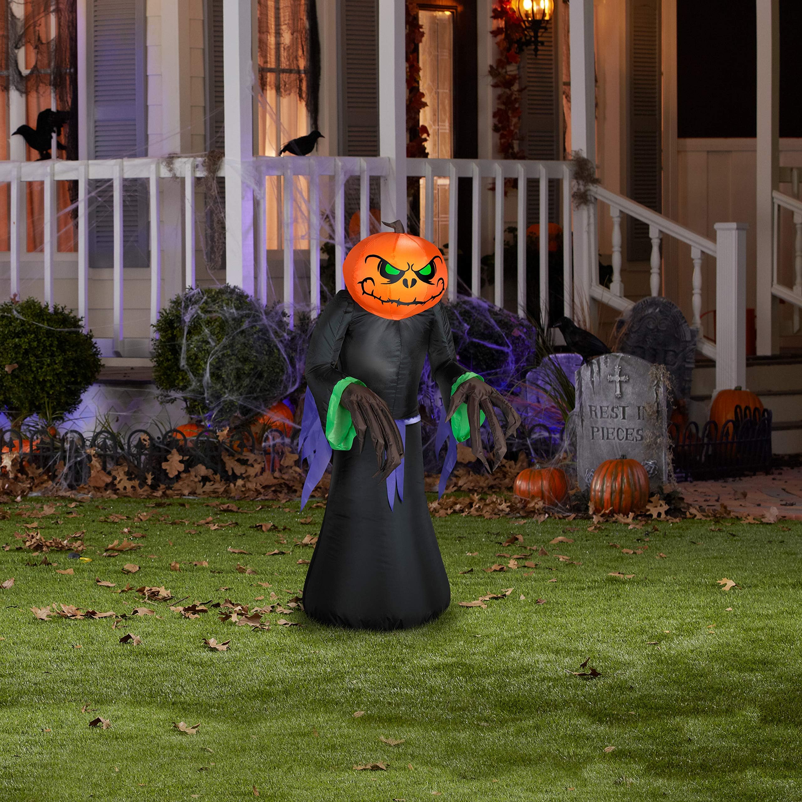 Amazon.com: Airblown Inflatable Gemmy Lights Pumpkin Reaper 3.5 ...