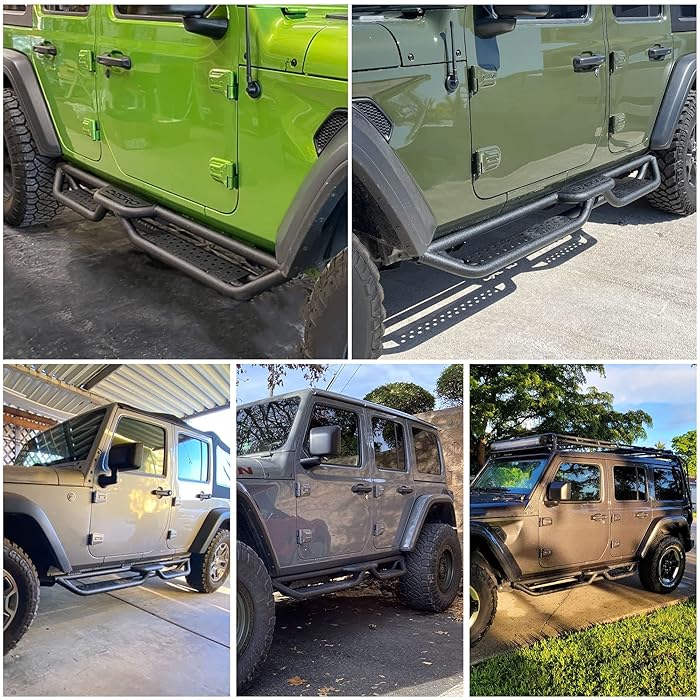 Buy OEDRO Running Boards with Two Stairs Design All-Steel Build, Bolt ...