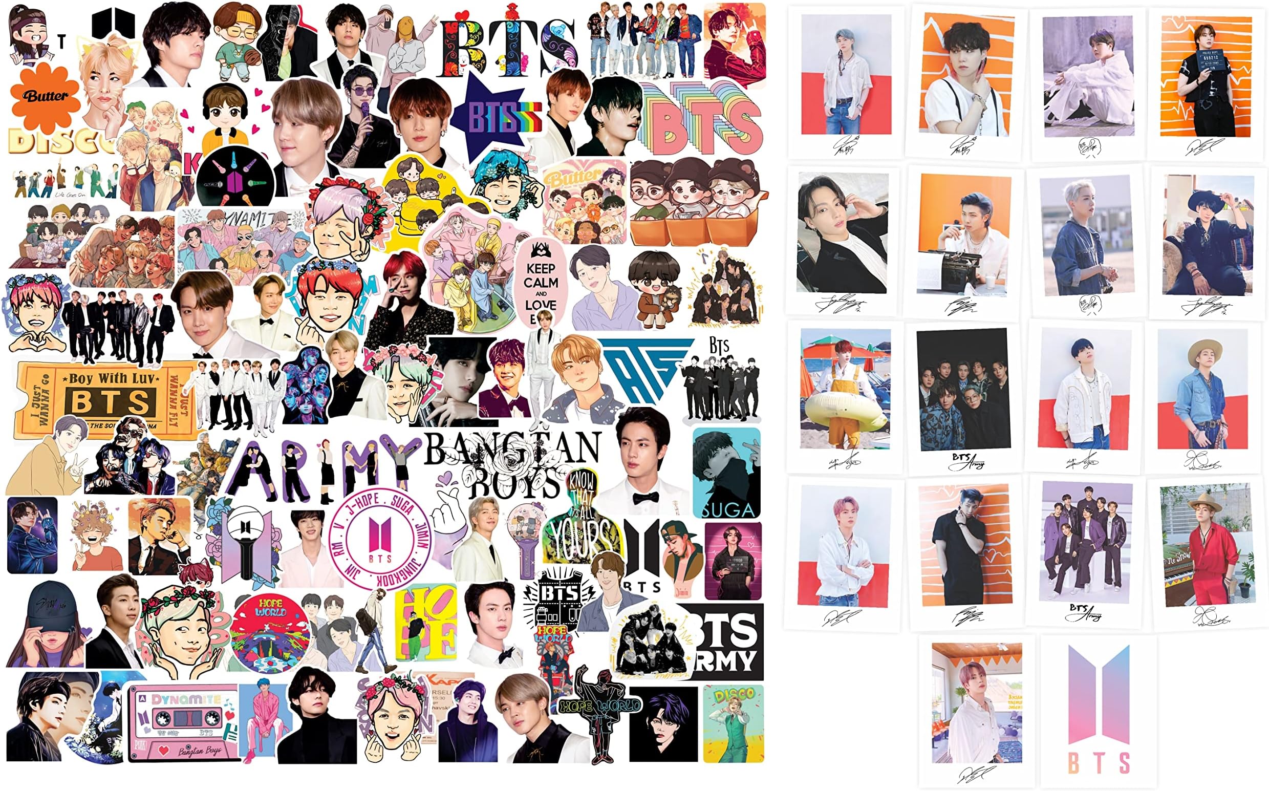 Uzoid BTS Combo Pack (50 Stickers + 18 Lomocards) for Fans - Journal ...
