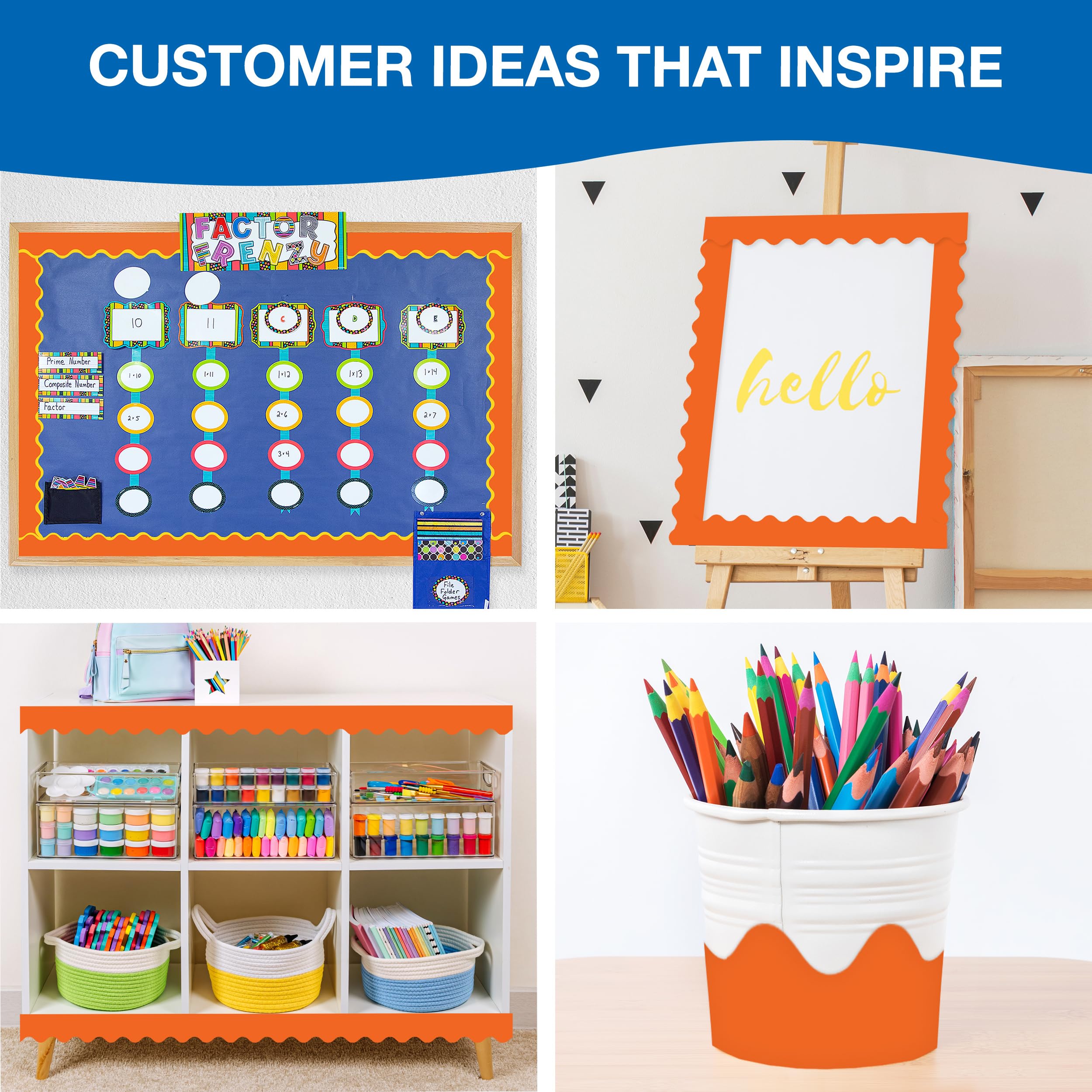 Snapklik.com : Carson Dellosa Education 65Ft Of Orange Bulletin Board ...