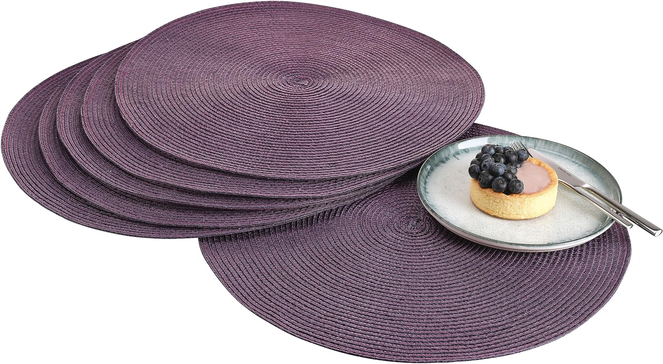 Zero Purple Placemat - Set of 6, 38 cm - Outdoor and Indoor Placemats ...