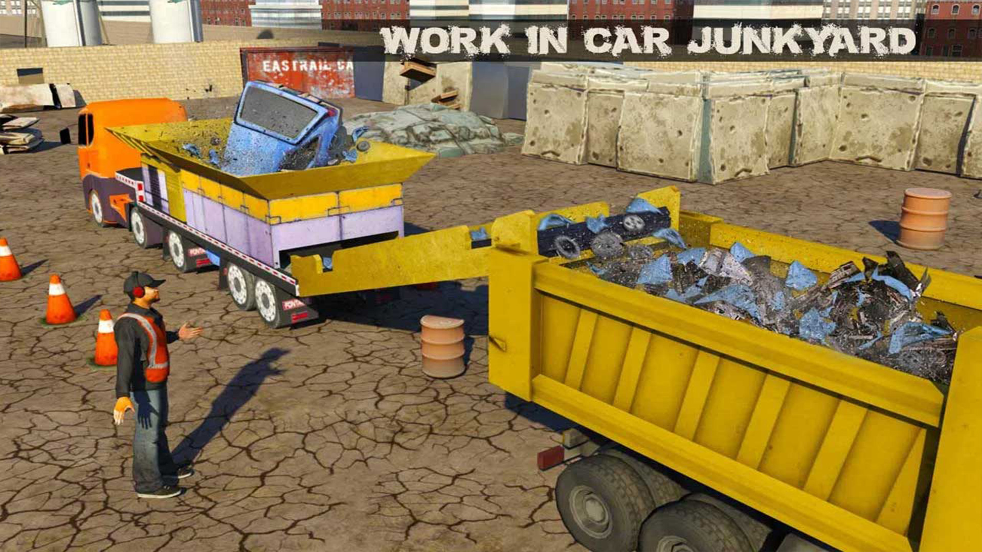 Old Car Junkyard Crusher Crane Operator: City Garbage Truck Simulator ...