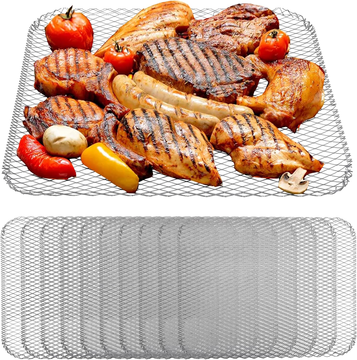 Amazon.com: Kingrol 10 Pack Disposable Grill Toppers - Rectangular ...