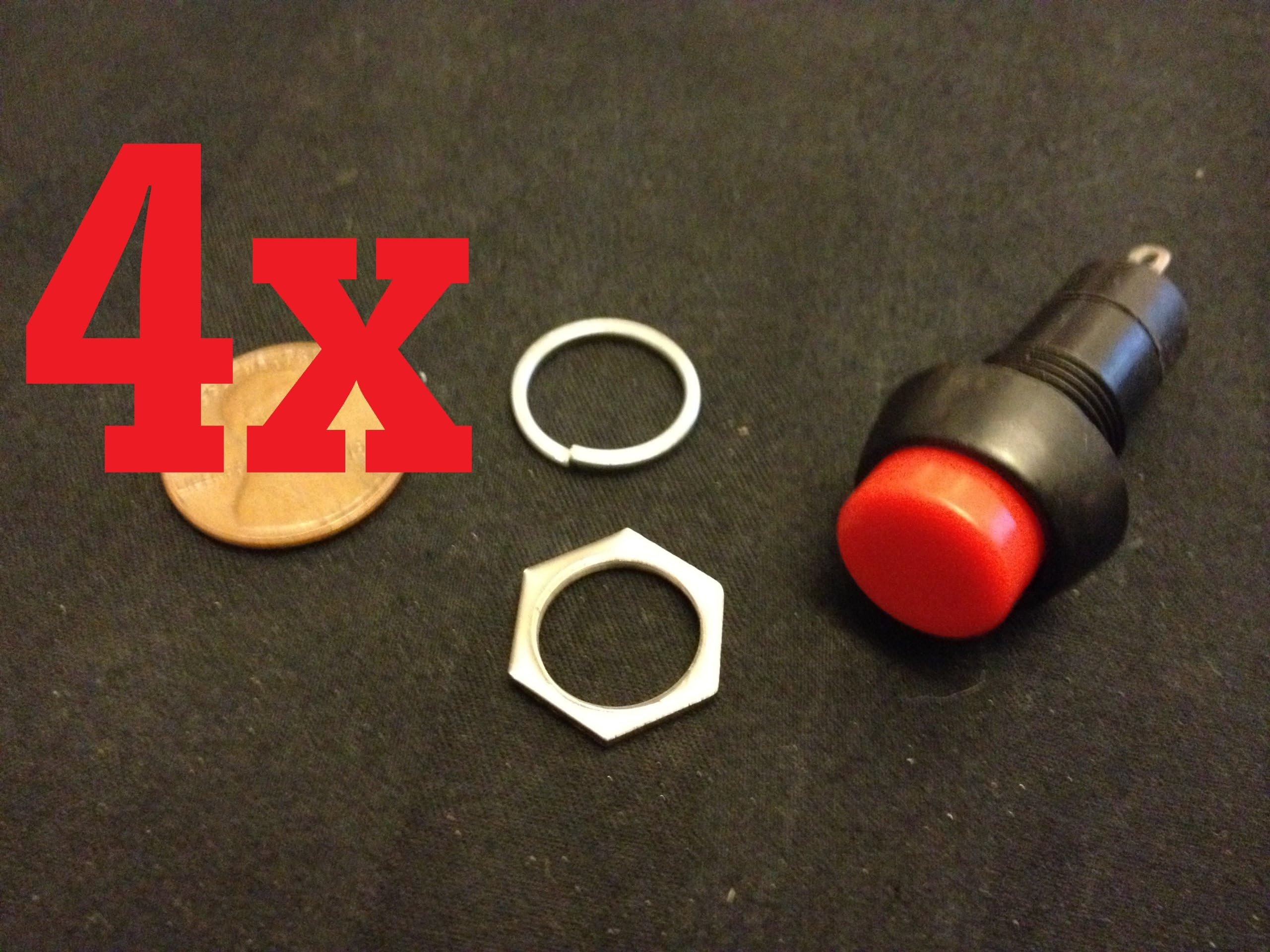 Amazon.com: uxcell 5 Pcs Red Momentary Square Push Button Switch NO ...