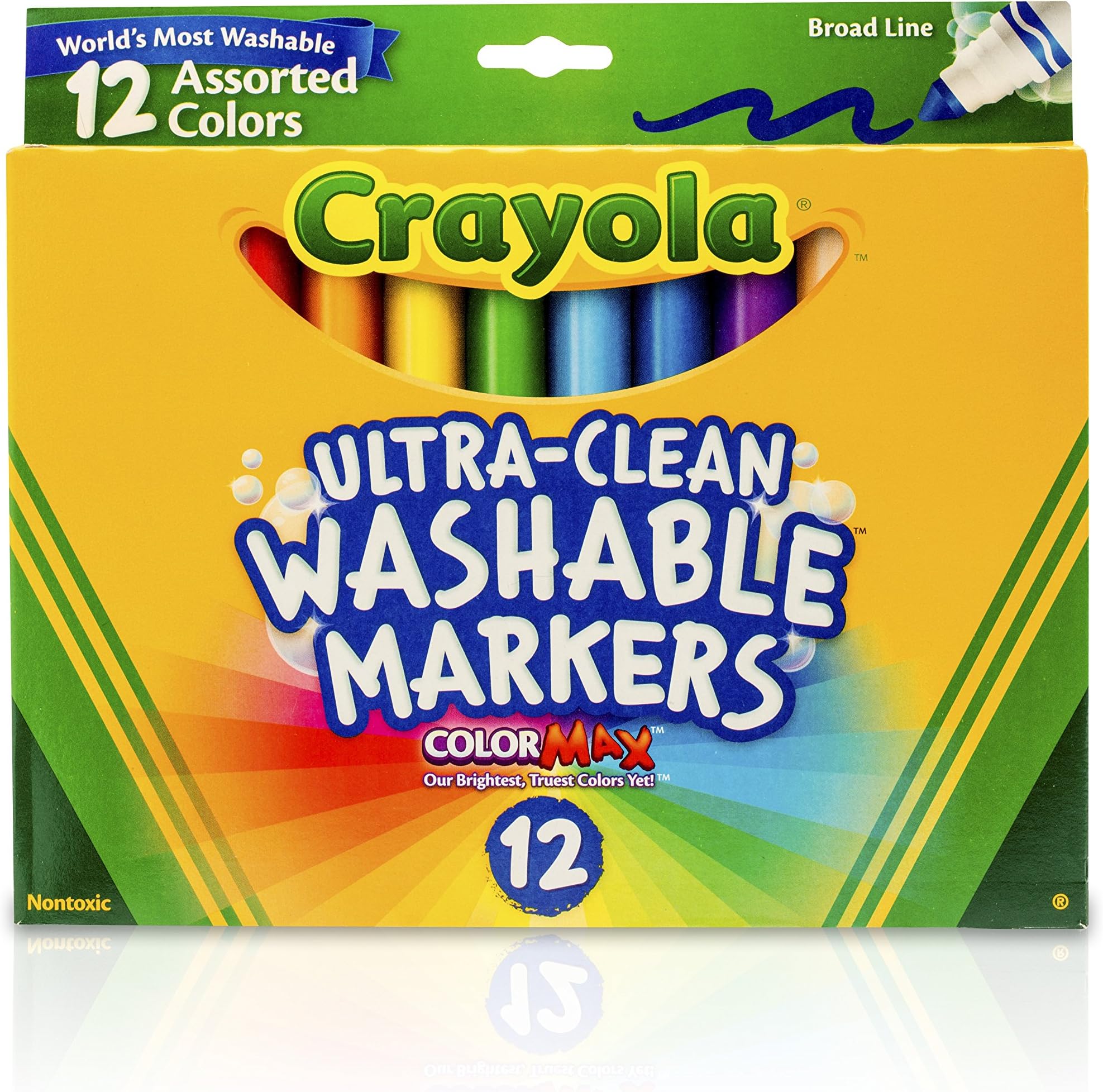 Amazon.com: Crayola Ultra Clean Washable Markers, Assorted Bright ...