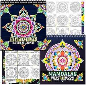 Amazon.com: FUN LAVIE 2-Book Mandala Coloring Set – Classic & Insect ...