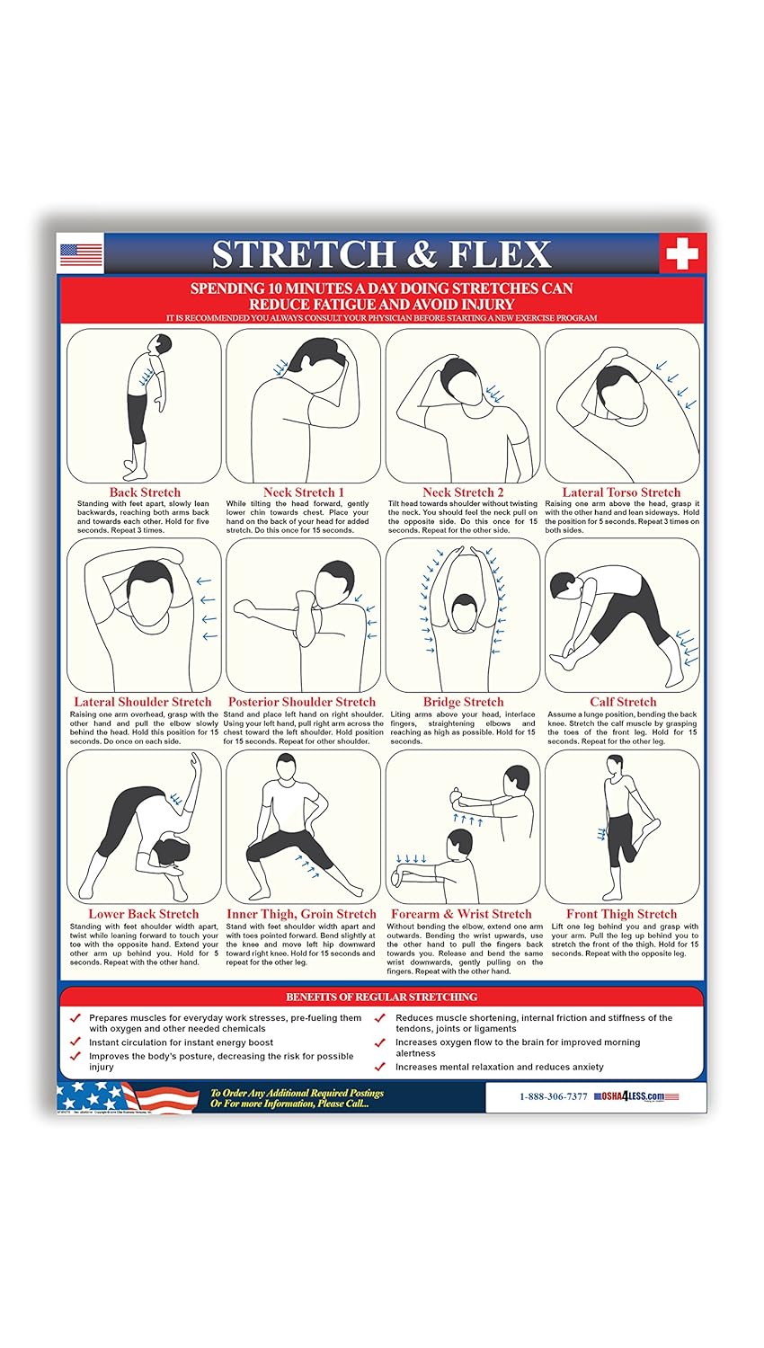 Osha4Less Workplace Stretch & Flex Poster : Amazon.in