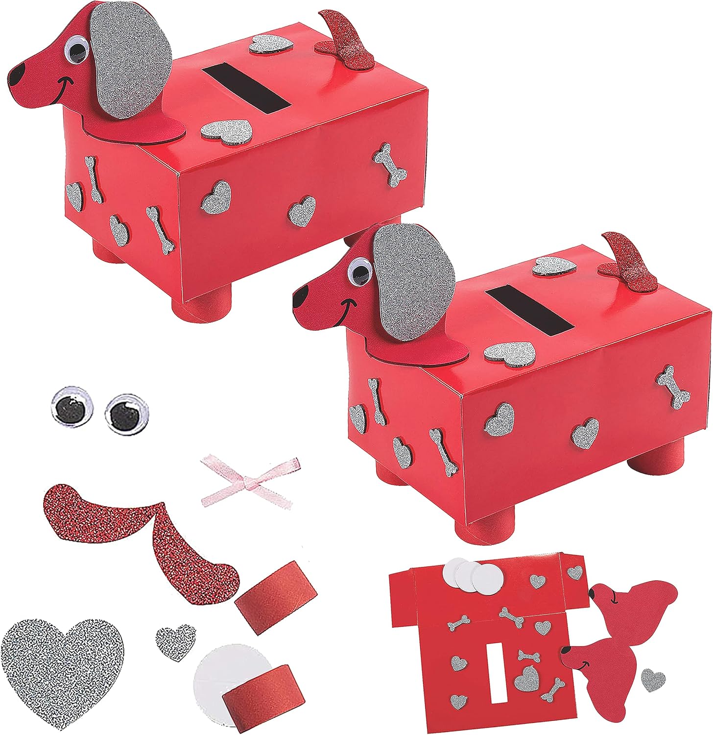 Valentines Mailbox Craft Kit - Valentine's Day Card Exchange Box (2 ...