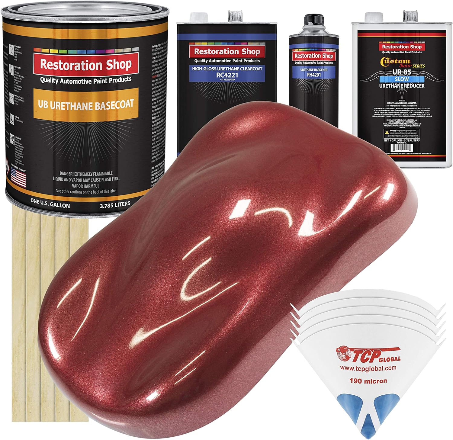 Amazon.com: Restoration Shop - Firemist Red Urethane Basecoat with ...