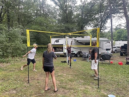 Buy CROSSNET Volleyball Net for Adults and Kids - 4 Square Volleyball ...