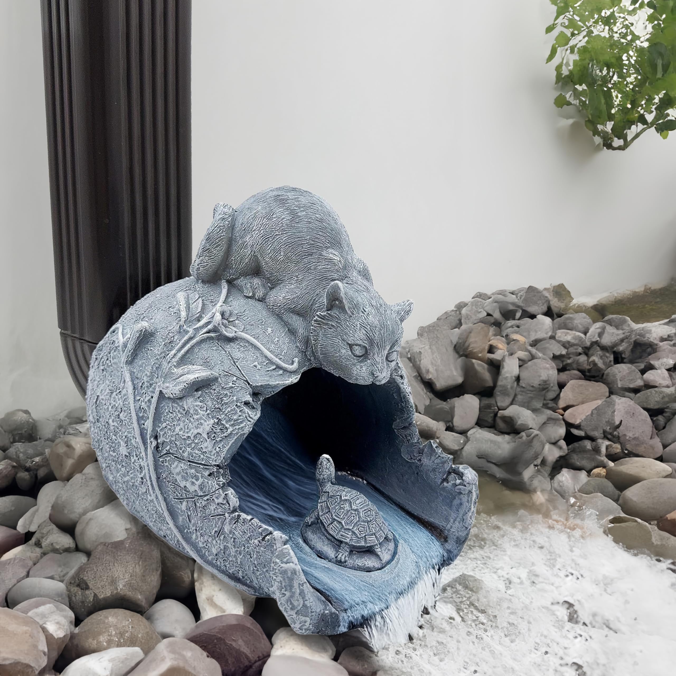 Snapklik.com : Real Cat Sculpture Gutter Downspout Extender, Eco ...