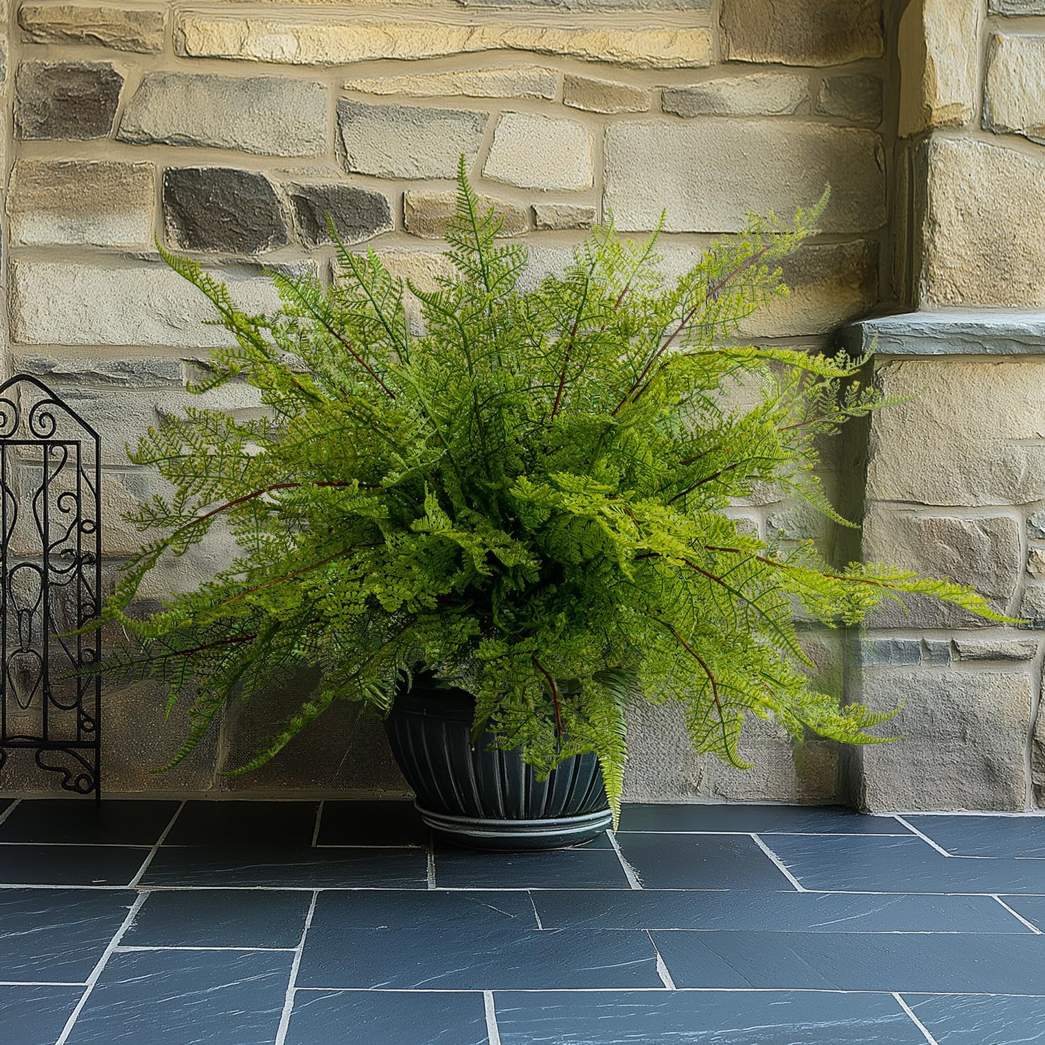 Amazon.com: Bailikang 4PCS Lifelike Fake Fern Plants UV Resistant ...