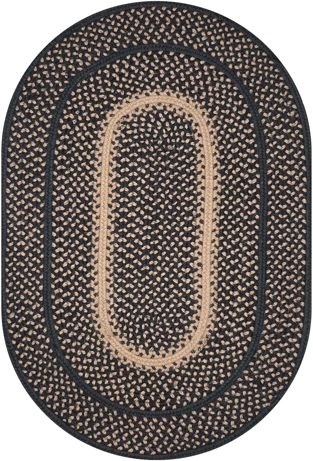 Amazon.com: Homespice Manchester Small Braided Rug 20x30 - Black and ...