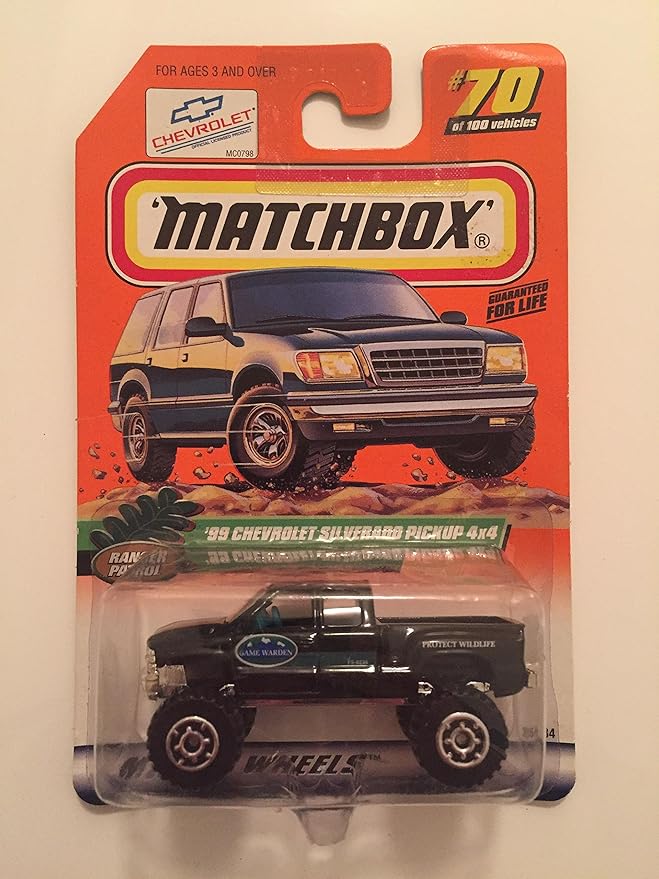 Amazon.com: Matchbox Ranger Patrol Black '99 Chevrolet Silverado Pickup ...
