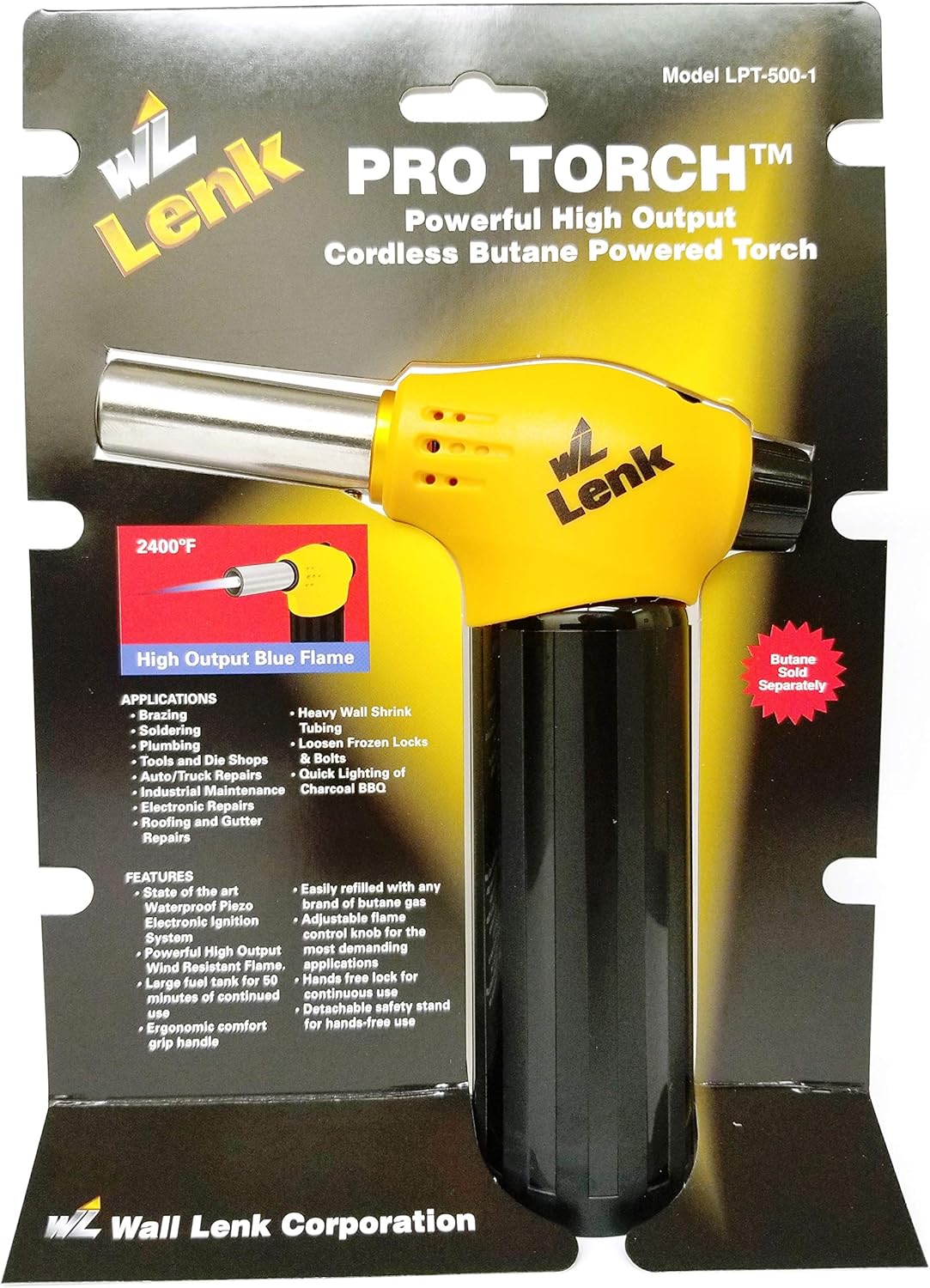 Wall Lenk LPT-500 Pro Torch - Ships Without Butane Fluid, Small ...